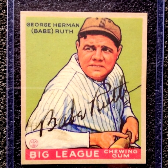 Nike | Toys | Babe Ruth 94 Vintage Autograph Baseball Rookie Card Gem ...